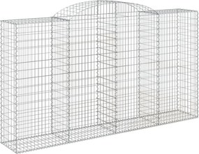 Klenuté gabionové koše 3 ks 300x50x160/180cm pozinkované železo 3146756