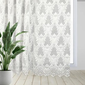 Voálová Luxusní vyšívaná záclona bílá Versailles White metráž Ervi 3634-11