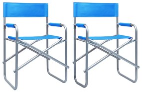 vidaXL Režisérské židle 2 ks ocel modré
