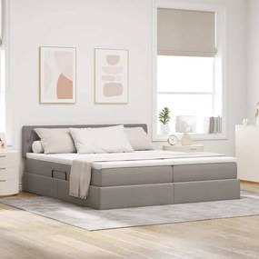 Postel s úložným prostorem s čelo 2 ks Taupe Umělá kůže 3370940
