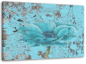 Obraz na plátně, Vintage Flower Blue - 100x70 cm