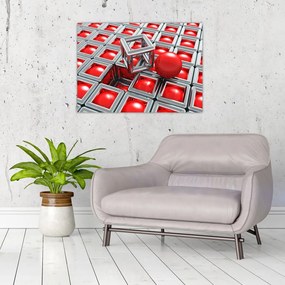 Obraz - 3D metalická abstrakce (70x50 cm)