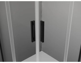 Mexen Exo, 2-křídlý ​​sprchový kout 70 x 70 cm, 6mm čiré sklo, černý profil, 8110-070-070-70-00