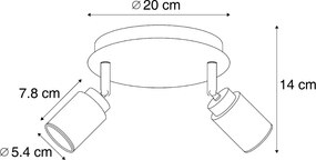 Moderní koupelnový reflektor béžový 2-světla IP44 - Ducha
