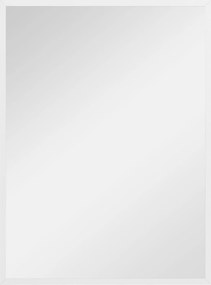 HOMCOM Obdélníkové Zrcadlo na Zeď 60 x 80 cm, MDF Rám, ideální do koupelny, obývacího pokoje nebo ložnice, bílá
