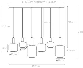 Lucide 45494/06/65 - Lustr na lanku JOANET 6xE27/40W/230V