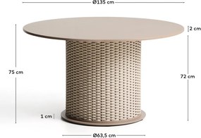 Kulatý zahradní jídelní stůl ø 135 cm Sedalis – Kave Home