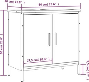 vidaXL Koupelnová skříňka pod umyvadlo 60x30x60 cm kompozit [842448] Barva: dub sonoma