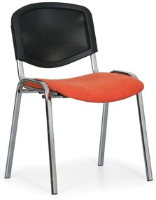 Konferenční židle Viva Mesh - chromované nohy, oranžová / černá