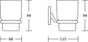 Aqualine, RUMBA sklenice, mléčné sklo, RB104