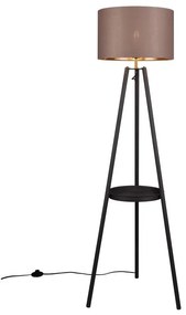 Černá stojací lampa s poličkou (výška 152 cm) Colette – Trio
