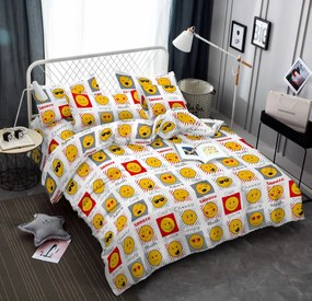 Povlečení z mikrovlákna EMOJI EMOCE bílé Rozměr povlečení: 2 ks 70 x 90 cm | 200 x 220 cm