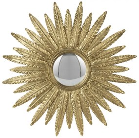 Zlaté antik nástěnné vypouklé dekorační zrcadlo – 38x2 cm