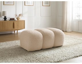 Béžová podnožka z textilie bouclé Hippolyte – Bobochic Paris