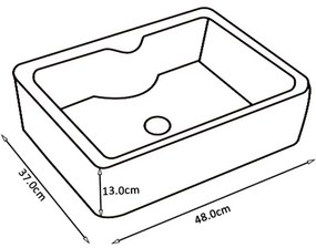 BPS-koupelny Keramické umyvadlo na desku HYD-EE-BL-480 48x37 cm, černé lesklé