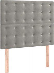 Box spring postel s matrací světle šedá 80 x 200 cm samet 3129417