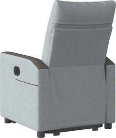 Zvedací polohovací křeslo světle šedé textil 3324052