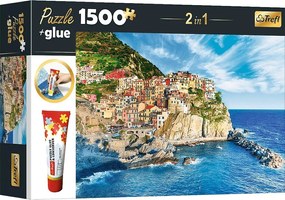 Puzzle trefl sada 2v1 puzzle manarola, ligurie, itálie 1 500 dílků s lepidlem