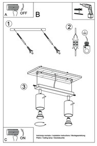 Bílé stropní světlo Sollux Etna