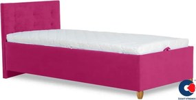 Postel ALMA s lamelovým roštem 2, 200x80, zelená (č.29/nohy buk)