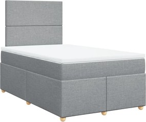 Box spring postel s matrací světle šedá 120x190 cm textil 3293512