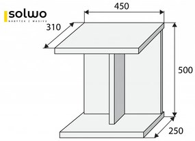 Solwo Design Noční stolek UNICO Dřevo a odstín oleje: BUK Cink - Olej odstín BO103