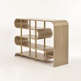 Designový konzolový stolek Stilig ST962 122 cm béžový/zlatý