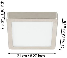 Šedé LED stropní svítidlo 21x21 cm FUEVA 5 – EGLO
