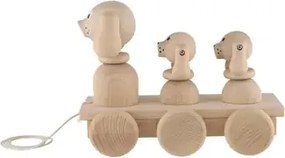 TEDDIES Tahací hračka Tři psi / Dřevo / 22x18x12 cm / od 3 let