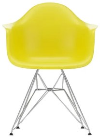 Eames Plastic Armchair DAR chrom žlutá černé na tvrdou podlahu Vitra