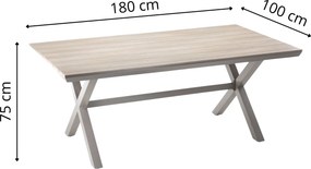 Zahradní stůl Alumio 180 cm hnědý/béžový