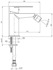 Deante Alpinia, stojánková bidetová baterie, zlatá lesklá, DEA-BGA_Z30M