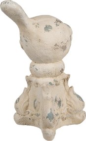 Béžová antik dekorace ptáček na podstavci Baroque - 33*21*47 cm