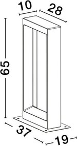 NV 9540218 Venkovní sloupkové svítidlo CAIRO šedý beton skleněný difuzor LED 8W 3000K 120-230V IP65 - NOVA LUCE