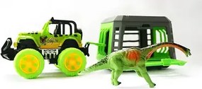 MAC TOYS Auto Jeep s přívěsem a dinosaurem / plast