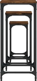 vidaXL Hnízdové odkládací stolky 3 ks kompozitní dřevo [838940] Barva: hnědý dub