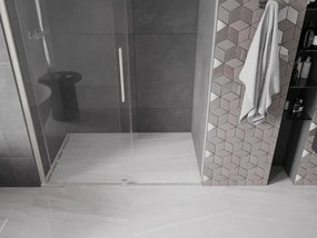 Mexen Velar, posuvné sprchové dveře do otvoru 160 cm, 8mm čiré sklo, broušená ocel, 871-160-000-01-97