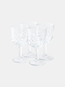 Sinsay - Sklenice na nožce s lisovaným vzorem 4 pack - clear