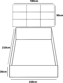 Eka Čalouněná postel Lucy 2 - 160x200 cm Barva látky Trinity: Černá (Trinity 2316), Úložný prostor: Bez úložného prostoru