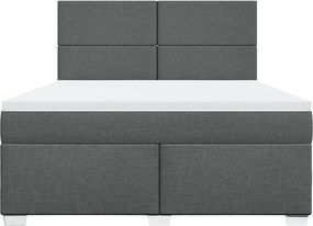 Box spring postel s matrací tmavě šedá 180x200 cm textil 3292861