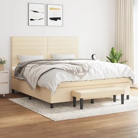 Box spring postel s matrací krémová 180x200 cm textil 3136698