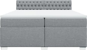 Box spring postel s matrací světle šedá 200 x 200 cm textil 3286002