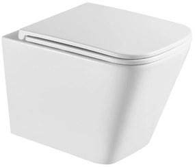 Invena Florina, závěsná WC mísa se Swirlflush 495x365x370 mm + toaletní sedátko s pomalým zavíráním, bílá, INV-CE-94-001-L