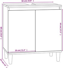 vidaXL Skříňka pod umyvadlo 58 x 33 x 60 cm kompozitní dřevo [821253] Barva: Bílá