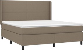 Box spring postel s matrací a LED taupe 180x200 cm textil 3138177