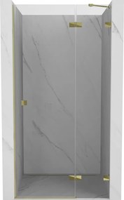 Mexen, Mexen Lunar pravé otočné sprchové dveře 75 cm, transparentní, zlaté - 834-075-000-50-00-P