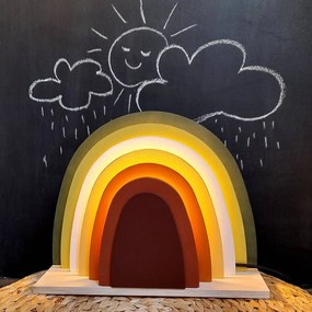 Makuto Art Dřevěná lampa do dětského pokoje DUHA Zvolte barvu: Odstín hnědá