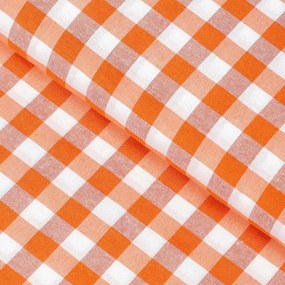 Biante Dekorační obdélníkový ubrus Rebeka RE-005 Oranžovo-bílá kostka střední 80x120 cm
