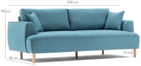 Hanah Home Pohovka FELIX tyrkysová 230 cm 825BLC1380