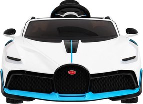 Ramiz Dětské autíčko na baterie Bugatti Divo bílé + dálkové ovládání + EVA kola + pomalý start + LED + MP3